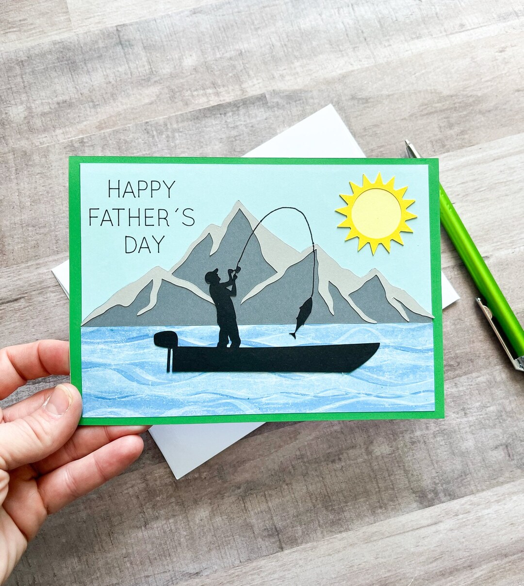 Father's Day Fishing Card, Father's Day Fish Gift, Handmade Father's ...