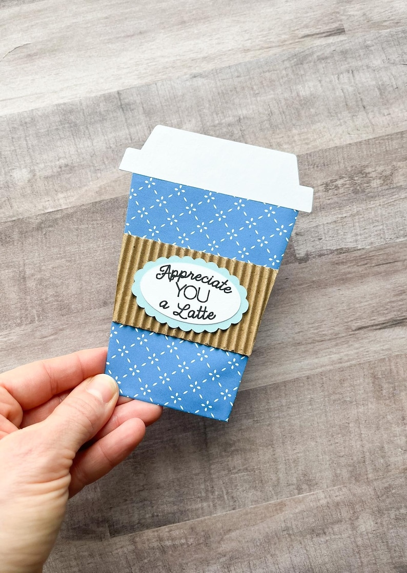 Appreciate You a Latte Coffee Cup Gift Card Holder, Thank You Gift ...