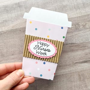 Nurses Week Giftcard Holder, Coffee Cup Gift Card Holder, Gift for ...