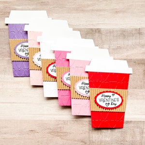 Set of 6 Valentine's Day Gift Card Holders, Coffee Cup Gift Card Holder ...