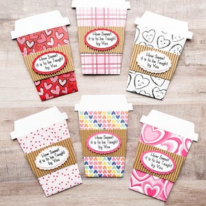 Teacher Valentine's Day Gift Card Holder, Coffee Cup Gift Card Holder ...