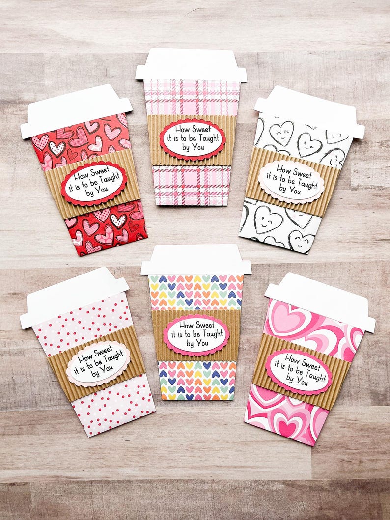 Teacher Valentine's Day Gift Card Holder, Coffee Cup Gift Card Holder ...