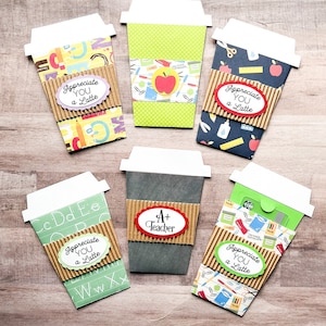 Teacher Gift Card Holder, Coffee Cup Gift Card Holder, Teacher ...