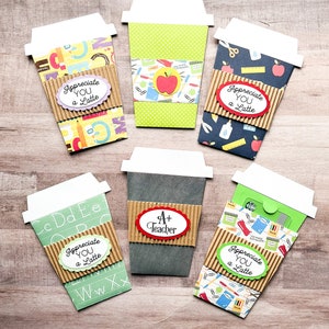 Teacher Gift Card Holder Coffee Cup Gift Card Holder Teacher - Etsy
