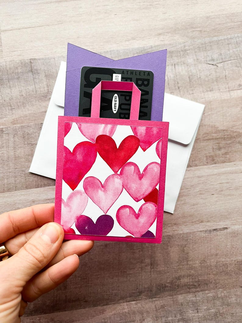 Valentine's Day Gift Card Holder, Shopping Bag Gift Card Holder ...