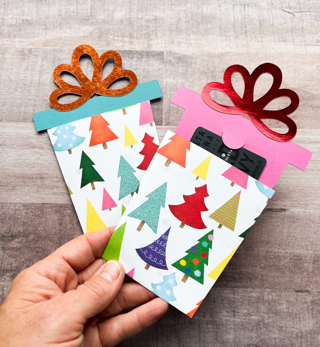 Set of 2 Christmas Gift Card Holders, Holiday Gift Card Holder, Present ...