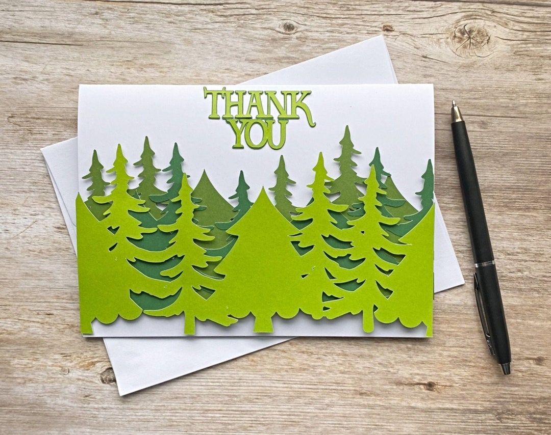 Thank You Card With Trees, Forest, Outdoors, Customer Appreciation ...