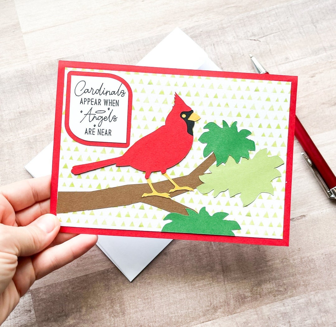 Cardinal Sympathy Card, Red Bird Thinking of You Card, Loved Ones Are ...