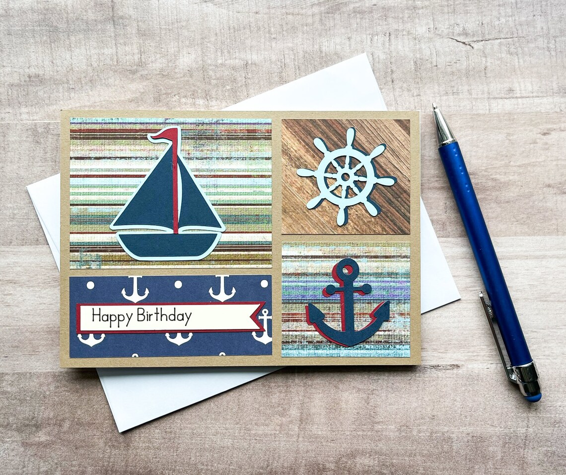 Sailing Birthday Card Boating Birthday Card Happy Birthday - Etsy