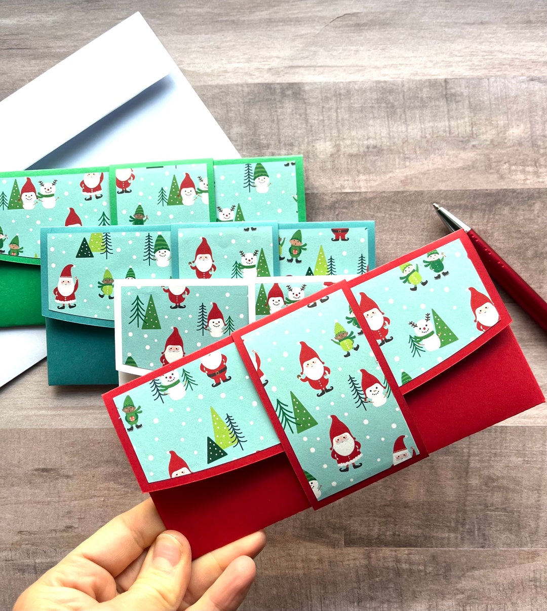 Set of 4 Christmas Money Holder, Holiday Cash Holder, Bulk Stocking ...