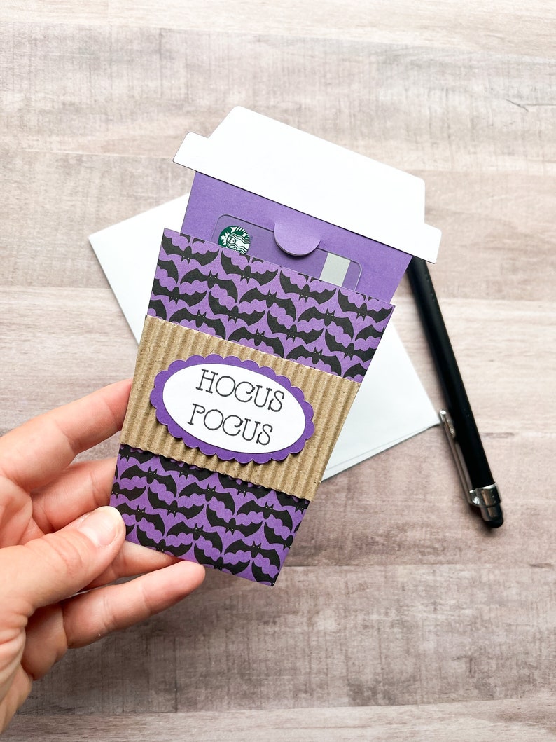 Coffee Cup Gift Card Holder, Halloween Gift Card Holder, Halloween Gift ...