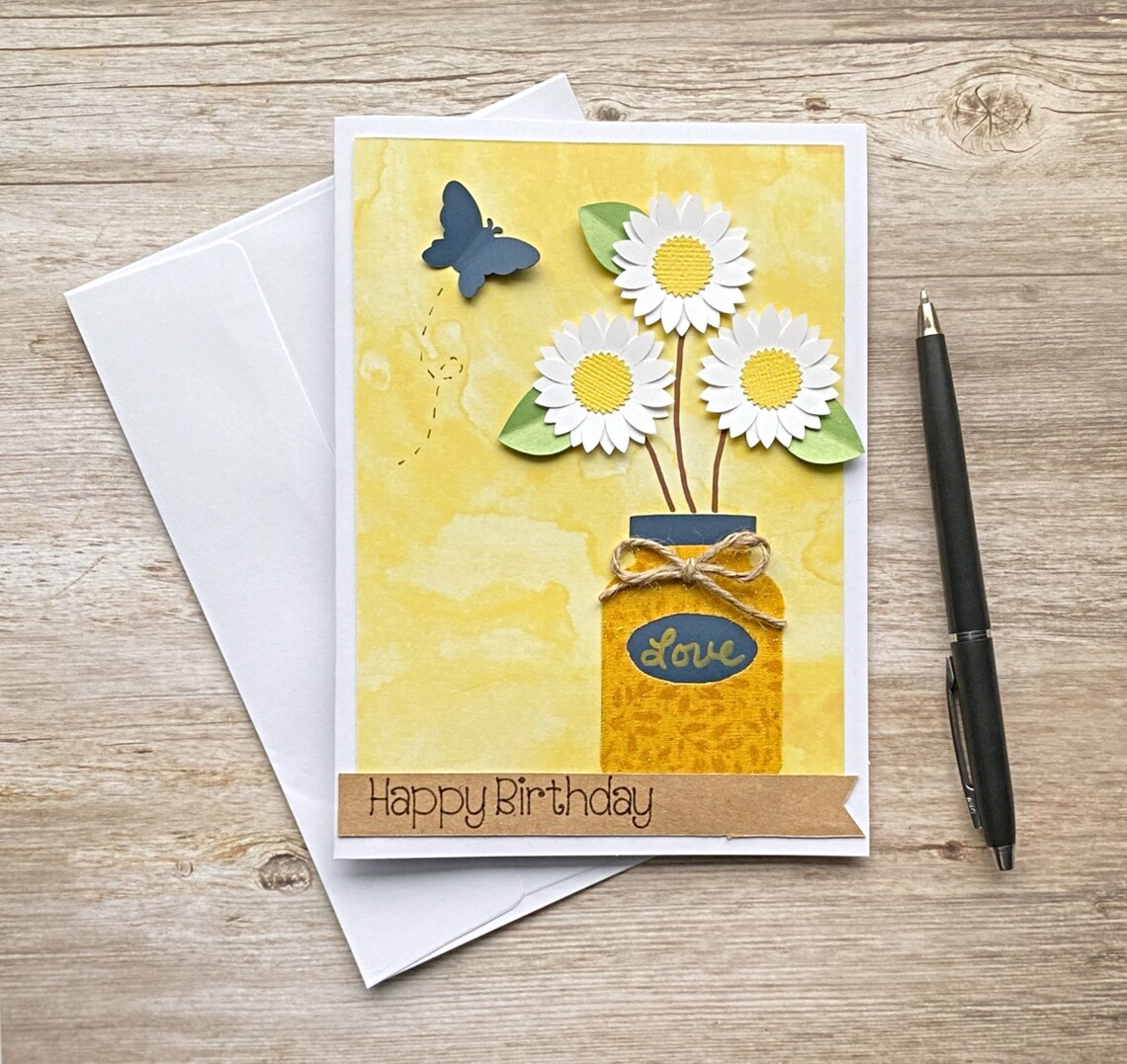 Happy Birthday Card Daisy Birthday Card Handmade Birthday | Etsy