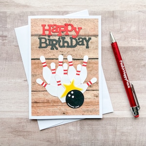 Bowling Birthday Card, Birthday Card for Bowler, Happy Birthday Card ...