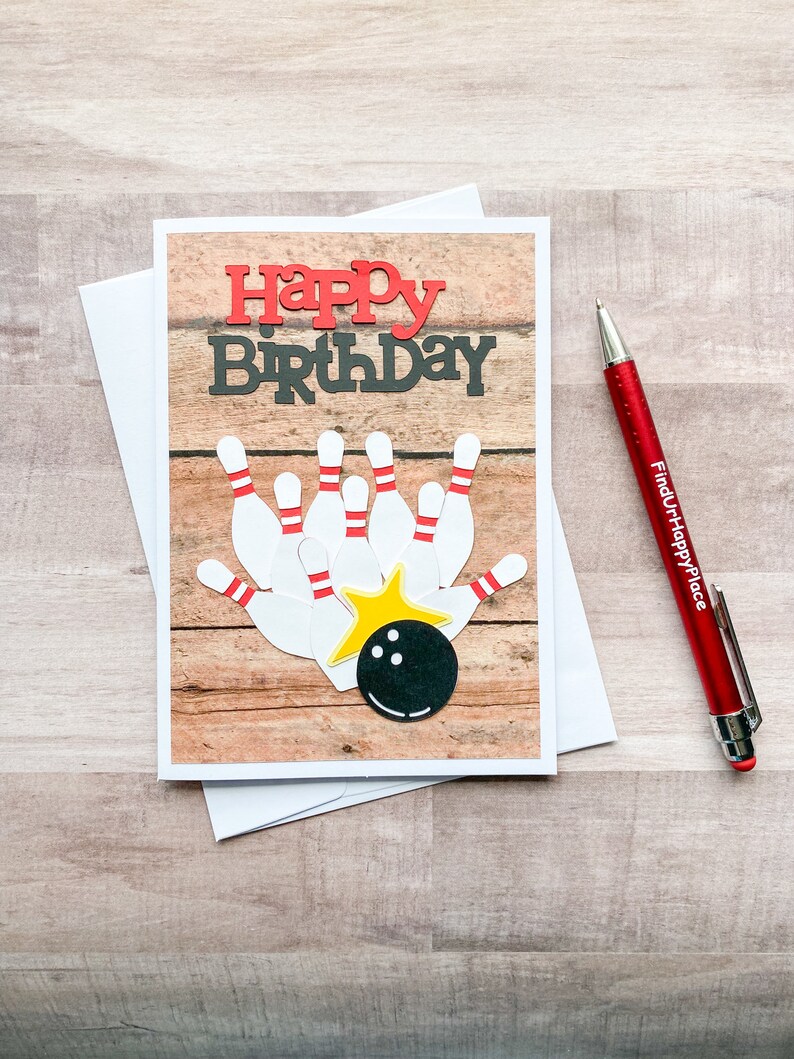 Bowling Birthday Card Birthday Card for Bowler Happy | Etsy