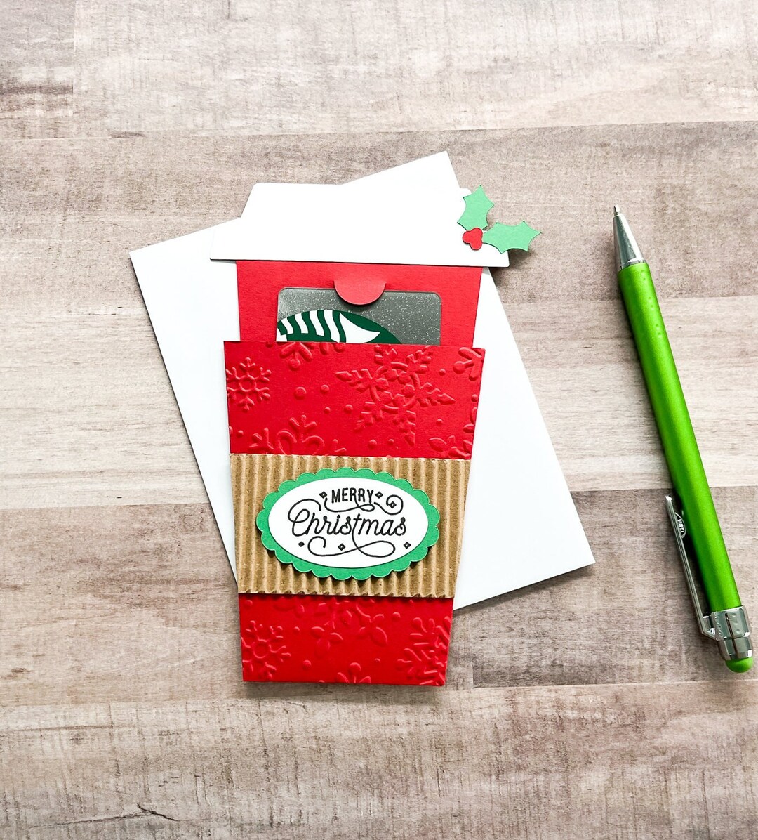 Merry Christmas Gift Card Holder Coffee Gift Card Holder - Etsy