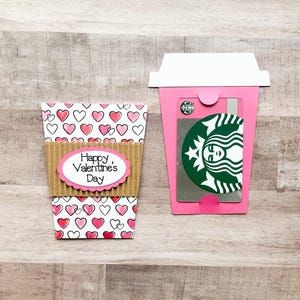 Happy Valentine's Day Gift Card Holder, Coffee Cup Gift Card Holder ...