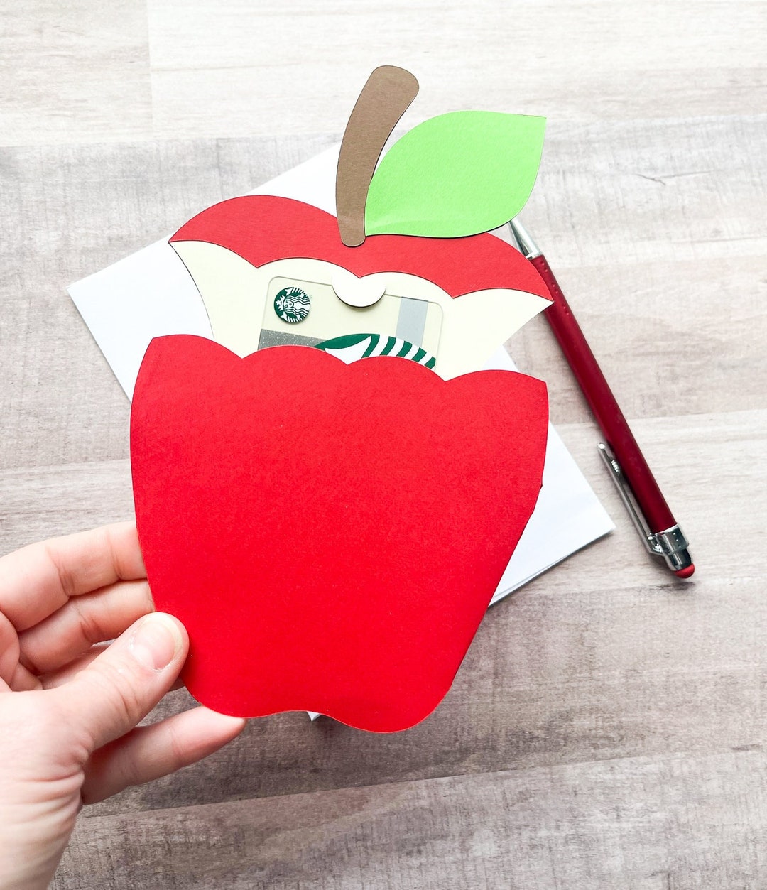 Apple Gift Card Holder, Teacher Gift Card Holder, Gift for Teacher ...