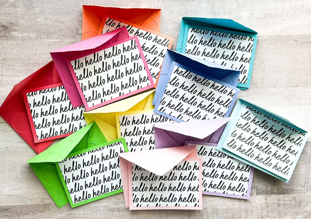 Set of 10 Mini Envelopes and Cards, Tiny Envelopes With Cards, Lunchbox ...