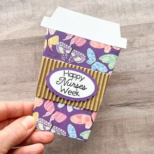Nurses Week Giftcard Holder, Coffee Cup Gift Card Holder, Gift for ...