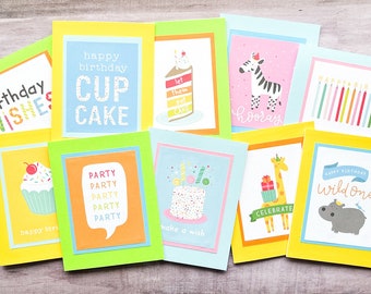 Happy Birthday Cards, Variety Pack - Etsy