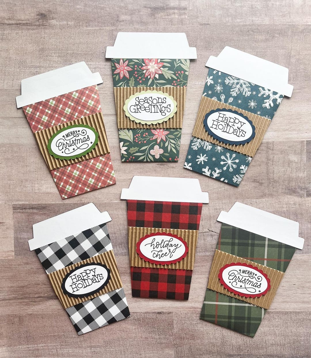 Christmas Gift Card Holder Set, Coffee Cup Gift Card Holders for the ...