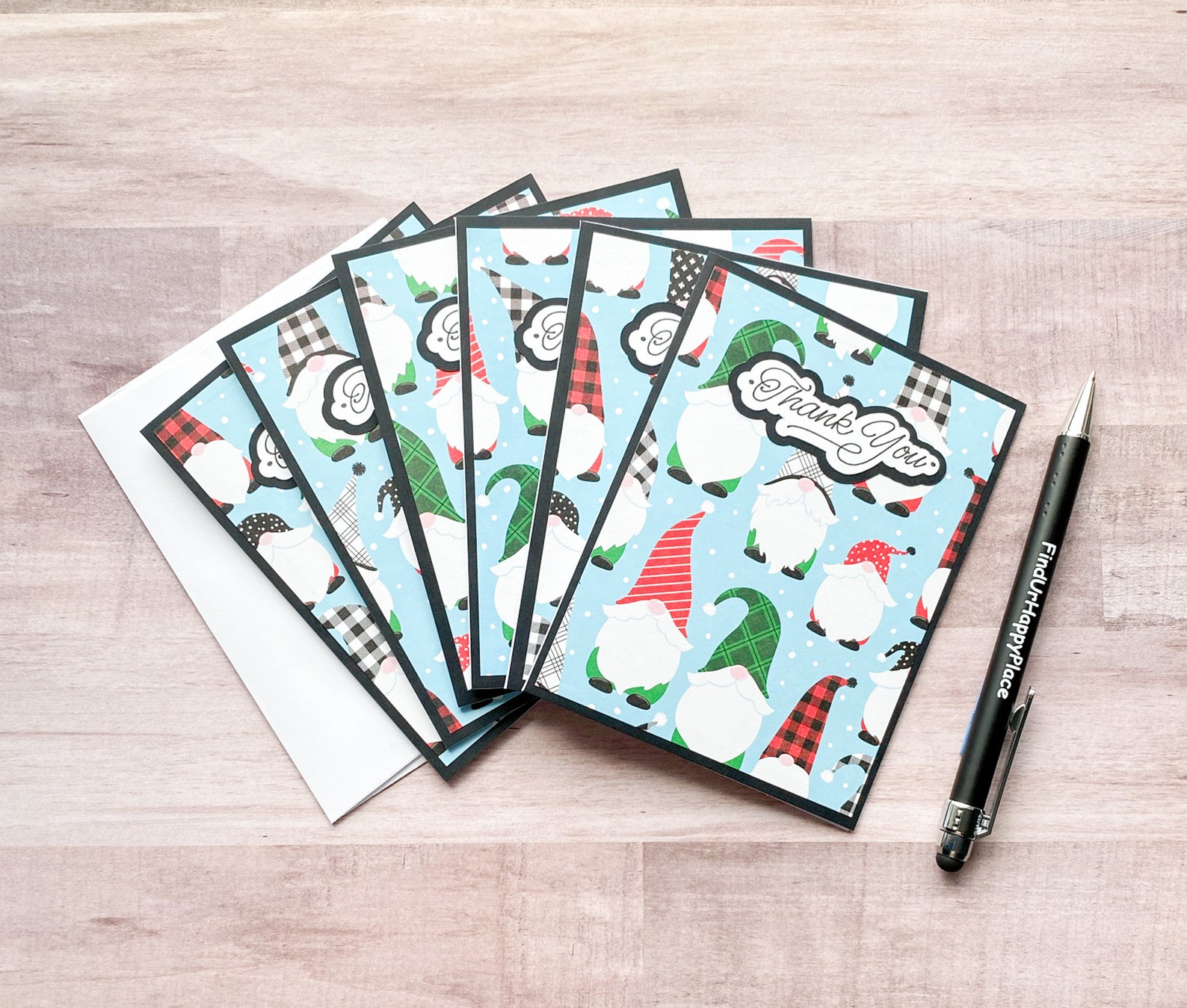 Holiday Gnome Thank You Cards Christmas Gnome Notecards - Etsy