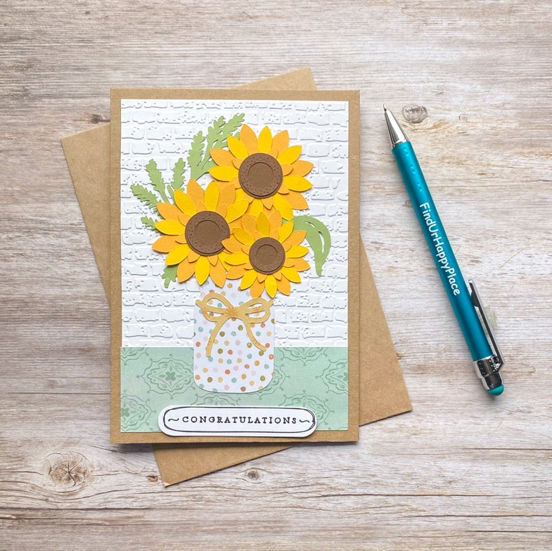 Congratulations Card for Her Sunflower Congratulations Card | Etsy