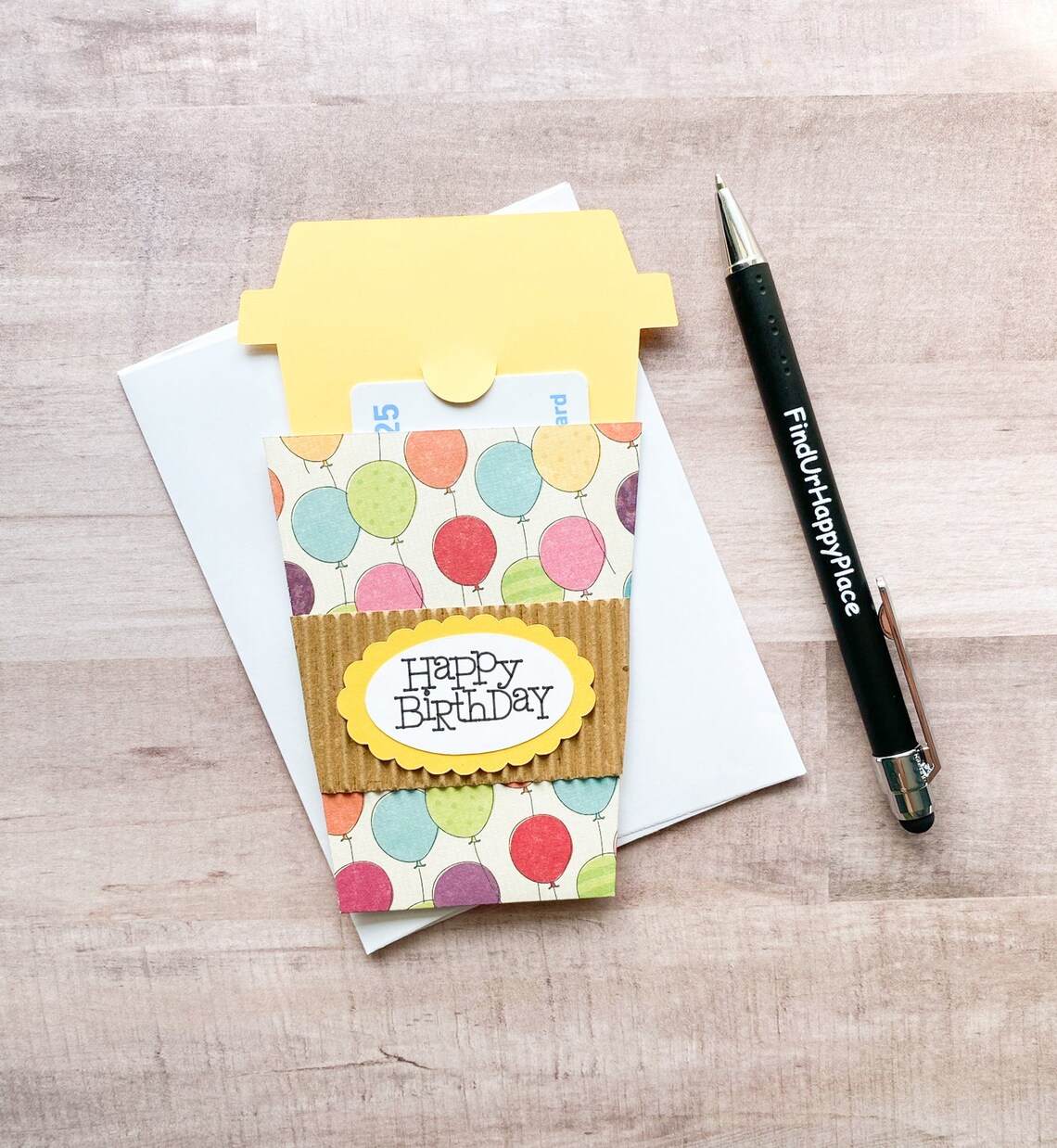 Happy Birthday Day Gift Card Holder Coffee Cup Gift Card | Etsy