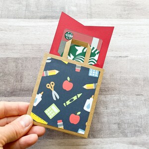 Teacher Gift Card Holder, Shopping Bag Cup Gift Card Holder, Teacher ...