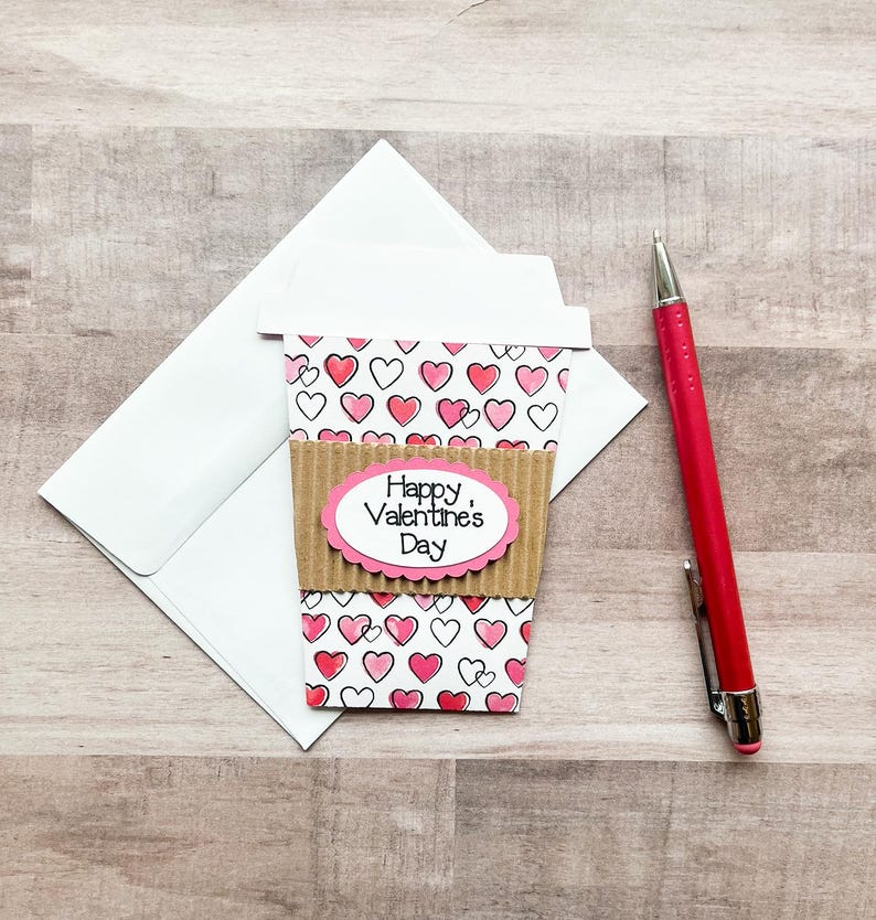 Happy Valentine's Day Gift Card Holder, Coffee Cup Gift Card Holder ...