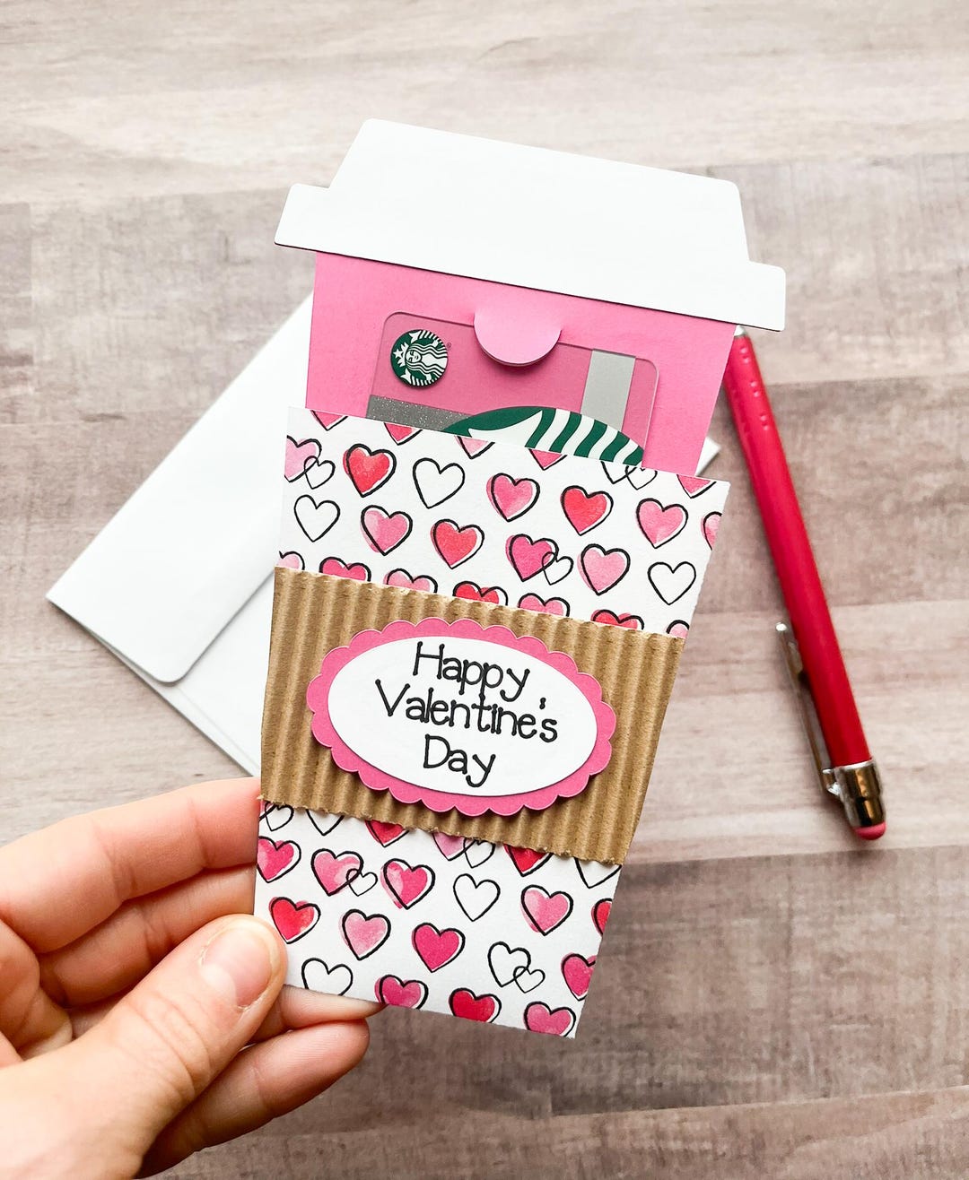 Happy Valentine's Day Gift Card Holder, Coffee Cup Gift Card Holder ...