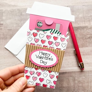 Happy Valentine's Day Gift Card Holder, Coffee Cup Gift Card Holder ...