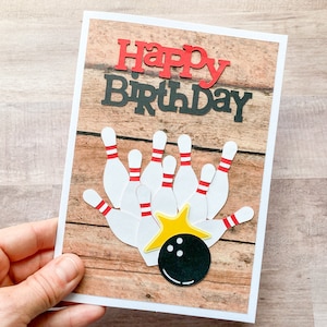 Bowling Birthday Card, Birthday Card for Bowler, Happy Birthday Card ...