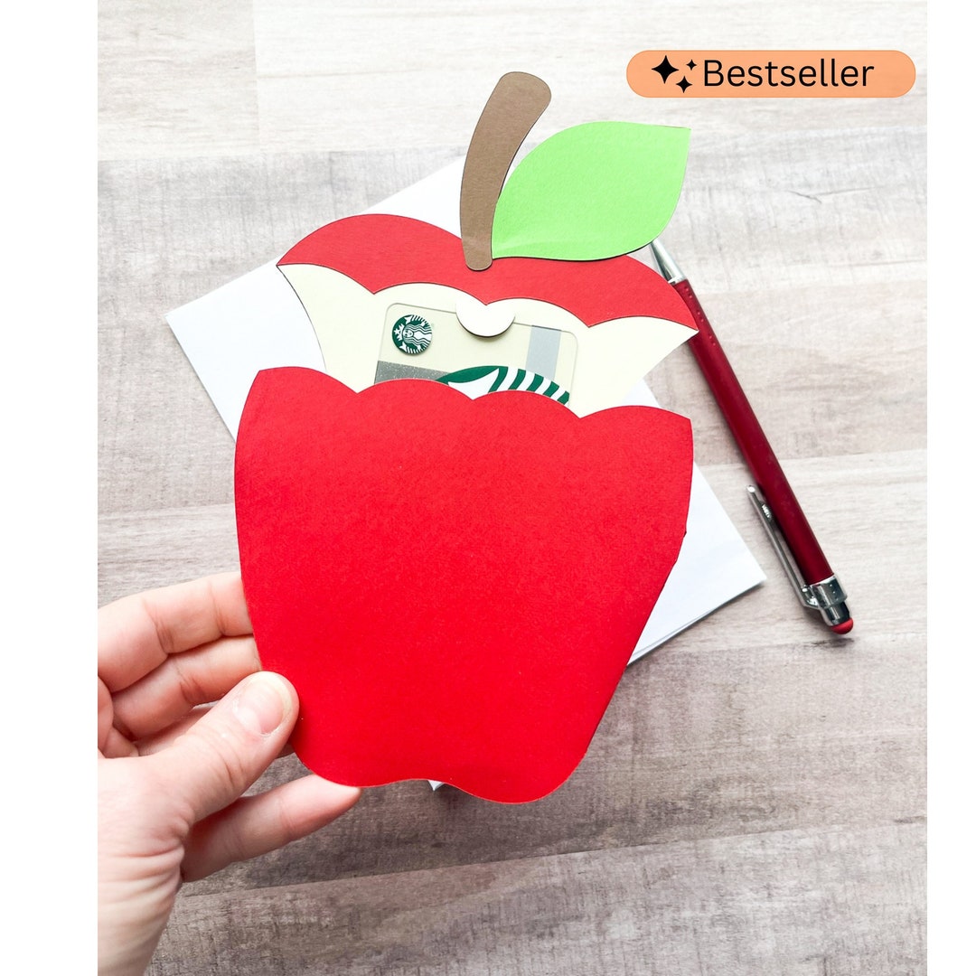 Apple Gift Card Holder, Teacher Gift Card Holder, Gift for Teacher ...
