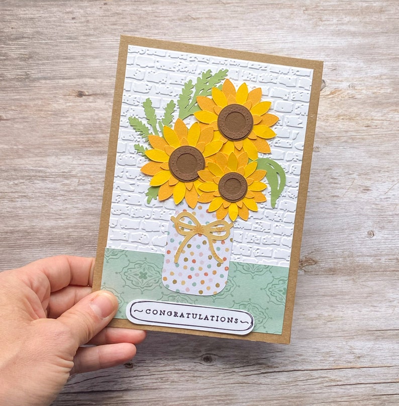 Congratulations Card for Her Sunflower Congratulations Card | Etsy