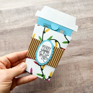 Coffee Cup Gift Card Holder, Happy Holidays Gift Card Holder, Christmas ...