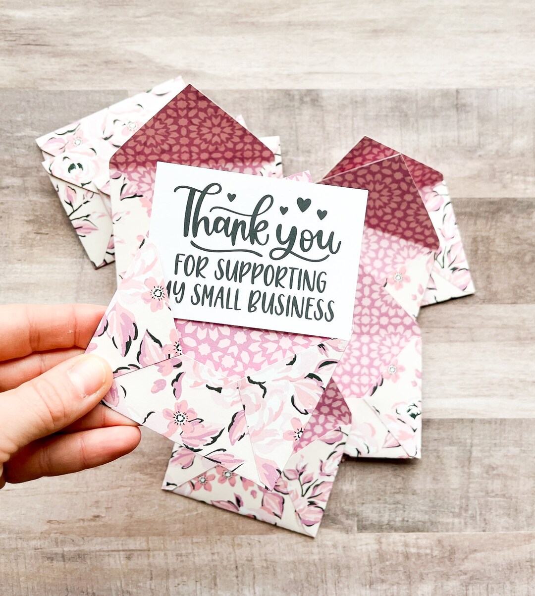 Set of 6 Small Business Notecards, Package Inserts for Business, Mini ...