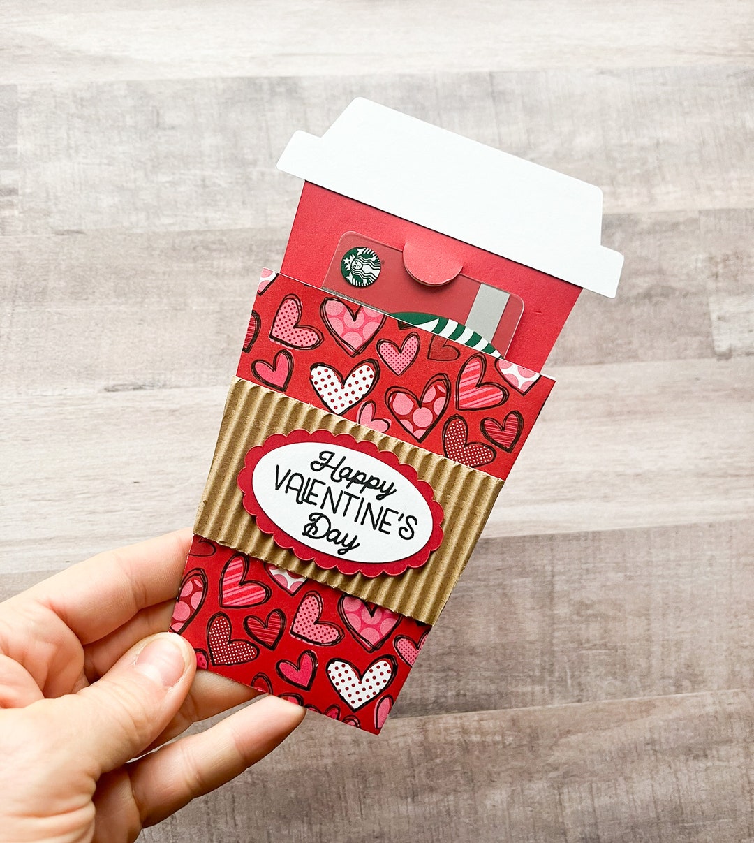 Happy Valentine's Day Gift Card Holder, Coffee Cup Gift Card Holder ...