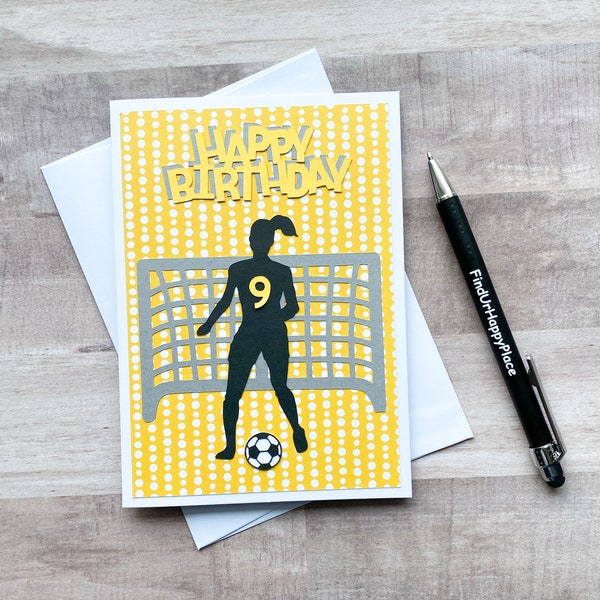 Soccer Girl Birthday Card - Etsy