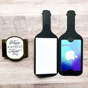 Wine Bottle Gift Card Holder, Birthday Gift Card Holder, Happy Birthday ...