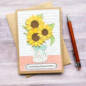 Congratulations Card for Her, Sunflower Congratulations Card ...