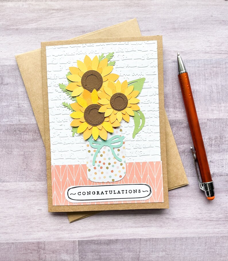 Congratulations Card for Her Sunflower Congratulations Card - Etsy