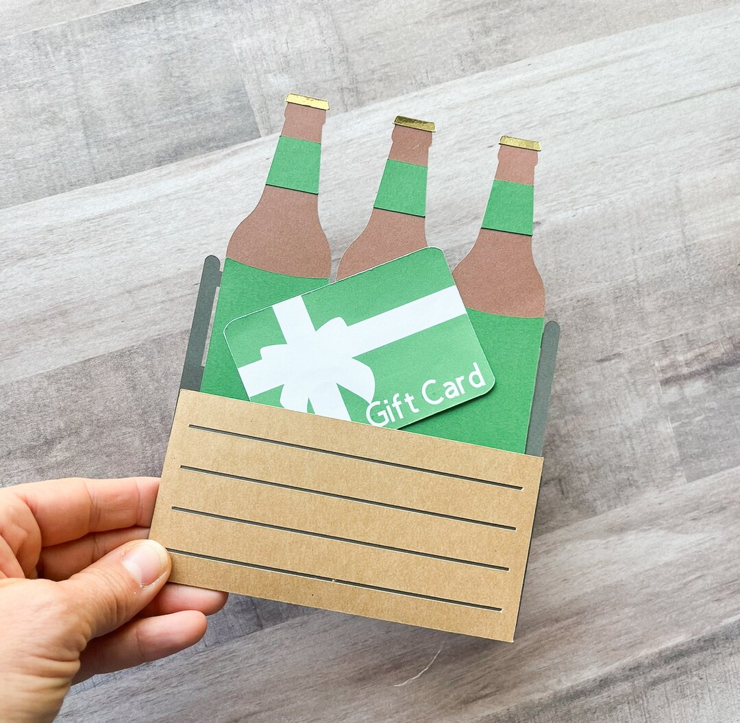 Beer Gift Card Holder, Six Pack Craft Beer Giftcard Holder for Dad ...