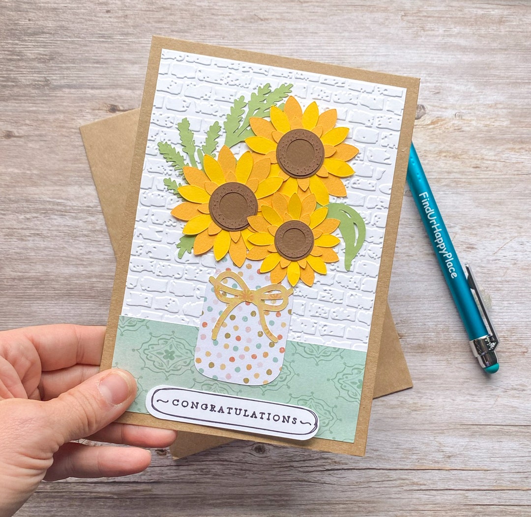 Congratulations Card for Her Sunflower Congratulations Card - Etsy