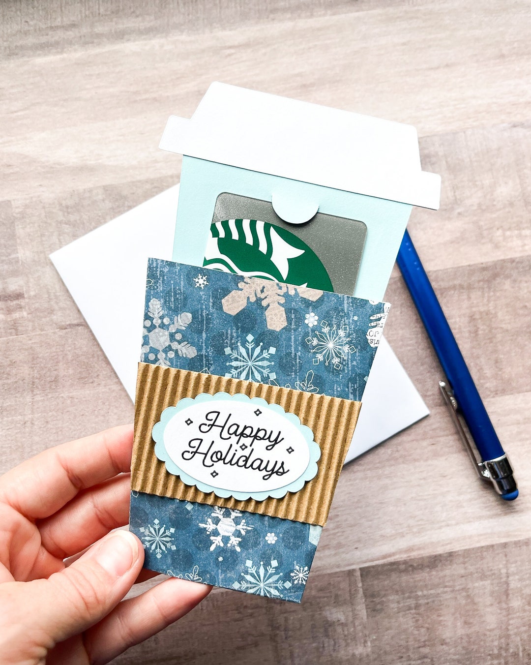 Happy Holidays Gift Card Holder, Coffee Cup Gift Card Holder, Christmas ...