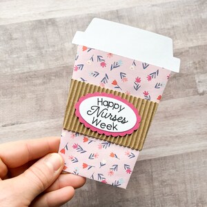 Nurses Week Giftcard Holder, Coffee Cup Gift Card Holder, Gift for ...