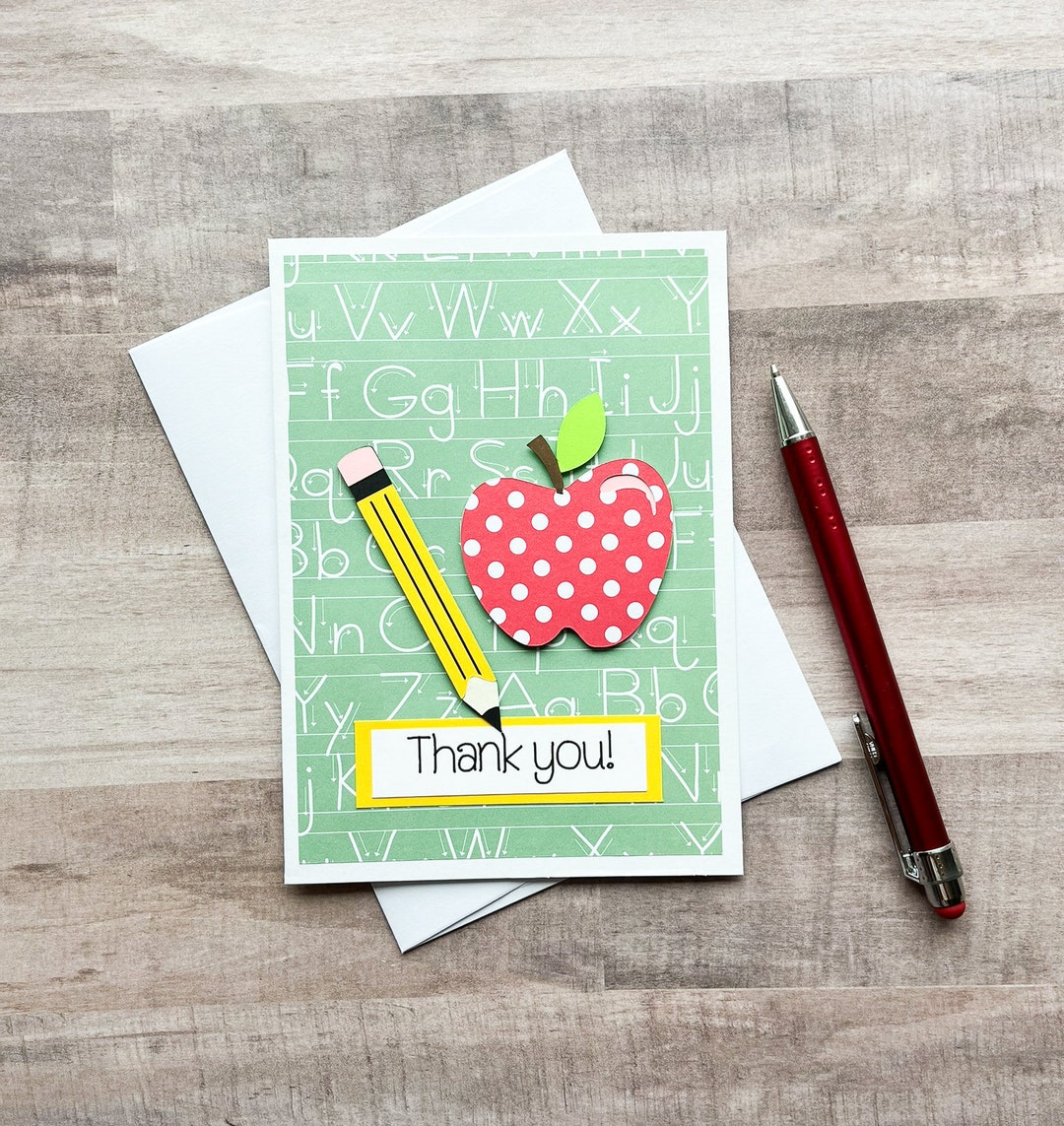Teacher Thank You Card, End of Year Teacher Card, Teacher Appreciation ...