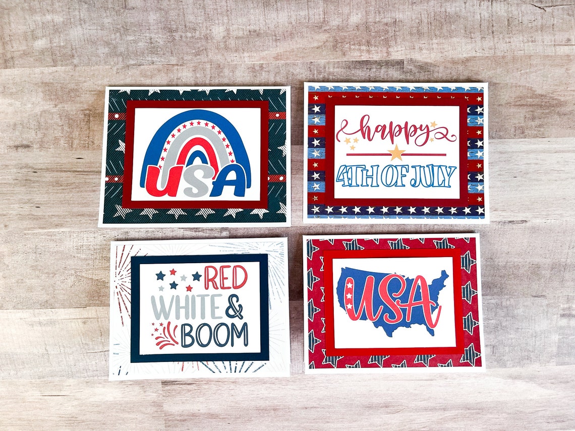Bulk Patriotic Cards Assorted Fourth of July Card Pack USA - Etsy