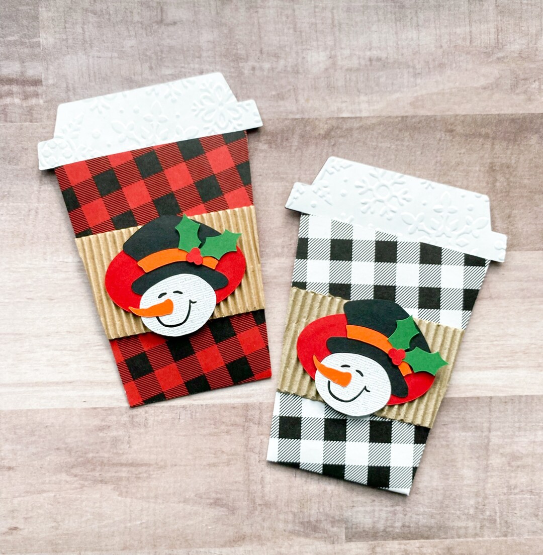 Holiday Gift Card Holders, Set of 2 Coffee Cup Gift Card Holder ...