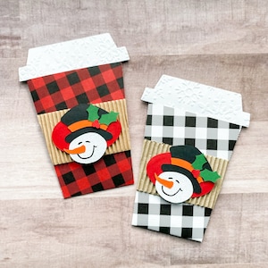 Holiday Gift Card Holders, Set of 2 Coffee Cup Gift Card Holder ...